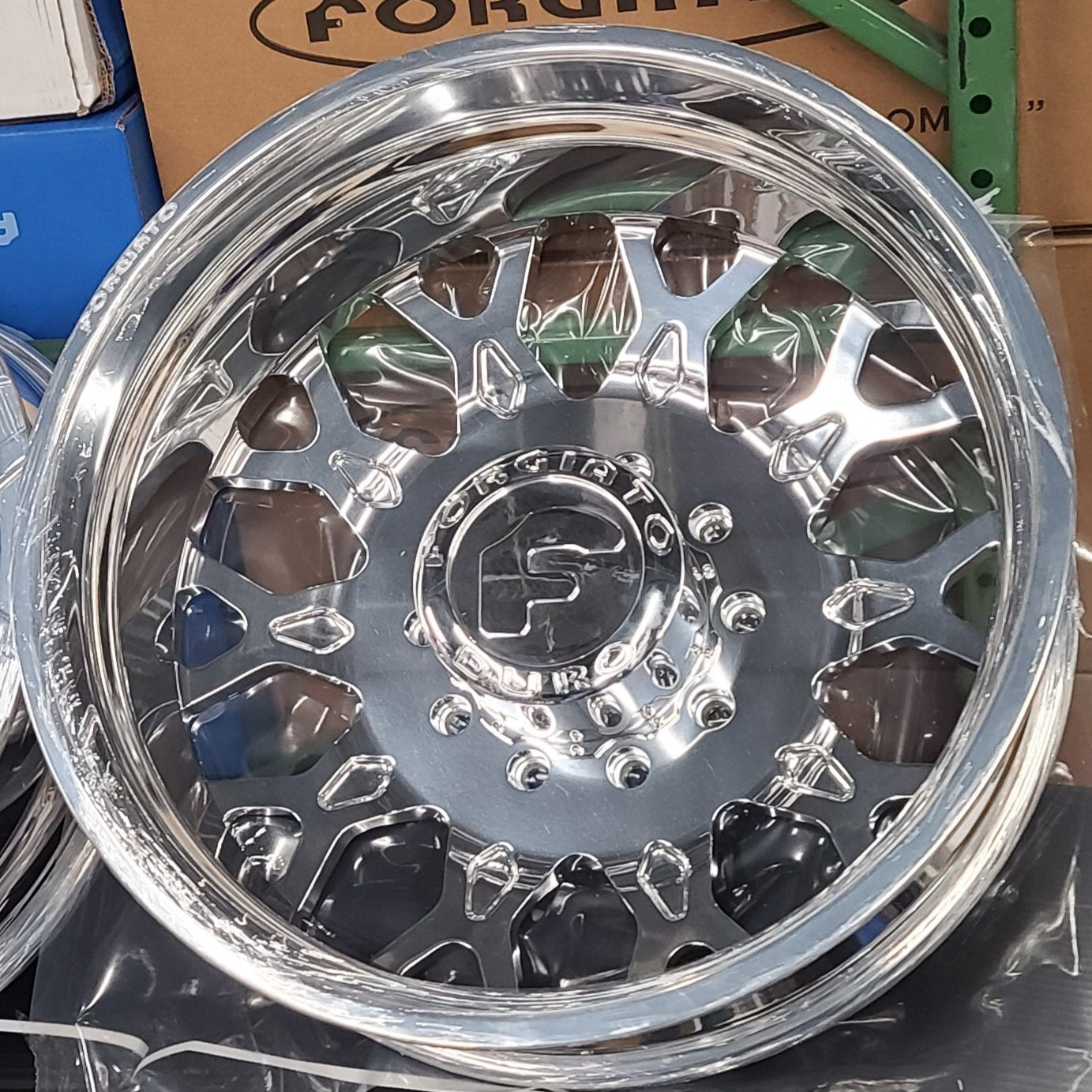 24" FORGIATO DURO TORINO POLISHED FORD F-450 DUALLY (6 WHEELS) (DIRECT ...