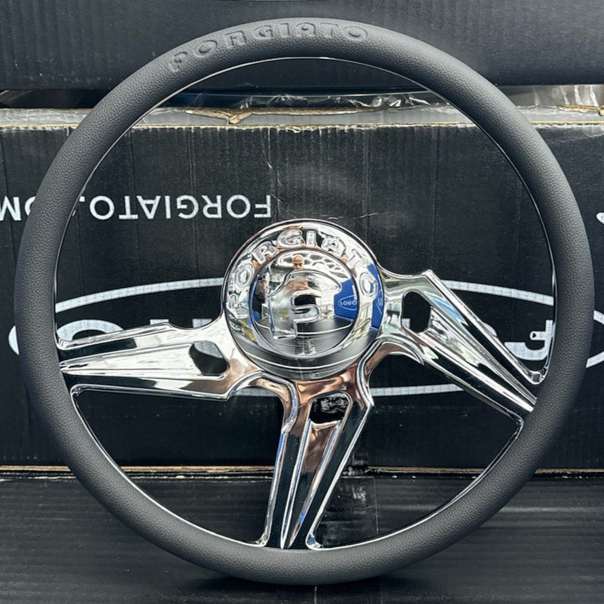 FORGIATO FESSURI CHROME HALF CUT STEERING WHEEL – Rim Source